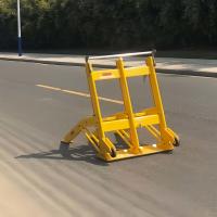 China Electrostatic Spraying Yellow Foldable Aluminum Mobile Vehicle Barrier with Wheels for Road Safety for sale