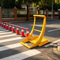 China Lightweight 13.4kg Foldable Portable Vehicle Barricades with Yellow Electrostatic Spraying for Rust Resistance for sale