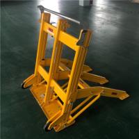 China Detachable RAL 1003 Portable Vehicle Barricade - 25kg Foldable Construction Safety Barrier with Wheel System for sale