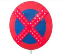 China 2000mm Height Aluminum LED Reflective Traffic Sign with 6V Lighting and Adjustable Support for Construction Sites for sale