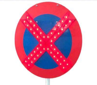 China 2000mm Height Aluminum LED Reflective Traffic Sign with 6V Lighting and Adjustable Support for Construction Sites for sale