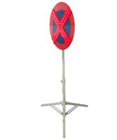 China 2000mm Height Aluminum LED Reflective Traffic Sign with 6V Lighting and Adjustable Support for Construction Sites for sale