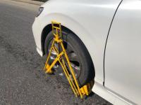 China Aluminum Traffic Yellow Anti Theft Wheel Lock with 6mm Rubber Plate - Hand-Held Vehicle Security Device for Slope Parking for sale