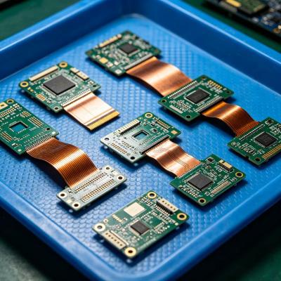 China Blue Soldermaskcolor Rigid Flex PCB Assembly Thickness 0.2mm 3.0mm Minimum Trace Spacing 3 Mil for sale