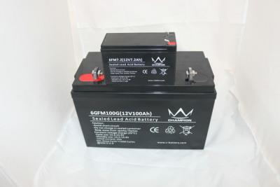 China Black 12 Volt Lead Acid Battery / Impact Proof Solar System Battery for sale