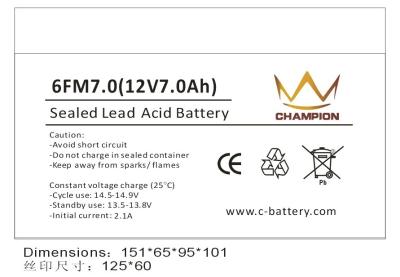 China 6FM7 F250 12v 7ah Uninterruptible Power Supply Battery for sale