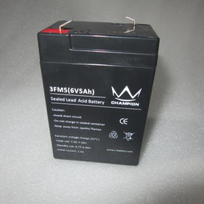China Leakproof Alarm 3FM20 6V5Ah Dry Lead Acid Battery M5 Terminal for sale