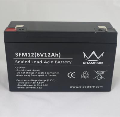China 3FM12 6 Volt 12AH / 10AH AGM Lead Acid Batteries For Solar Power Stations for sale