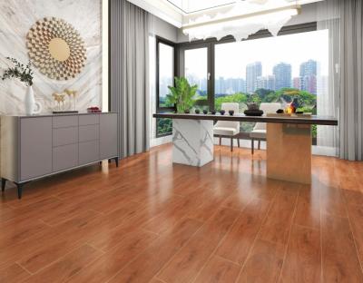 China Khaki Wood Imitation Porcelain Tile 200x1000mm Indoor Outdoor Floor Wall for sale