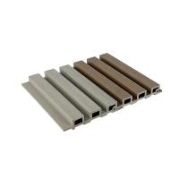 China 23x135mm WPC Cladding Panel Wood Plastic Composite Fluted Plank Brown for sale