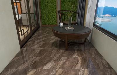 China 400x400mm Matte Glazed Ceramic Rustic Tile Brown Indoor Floor Wall for sale
