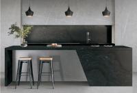 China 1600x3200mm Galaxy Gray Sintered Stone Slab Matt Floor Tile for sale