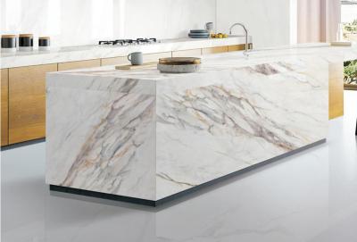 China Wear-Resistant White Gold Sintered Stone Slab 1600x3200x12mm for sale