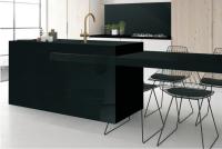 China Pure Black Sintered Stone Slab 1600x3200mm Rough Matte Acid Resistant for sale