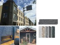 China Slate Grey Polyurethane Cultured Stone Brick 1160x300x30mm for sale