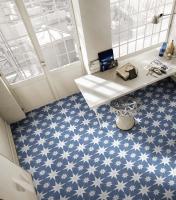 China Blue White Ceramic Rustic Tile 25x25cm Clay Floor Tile for sale