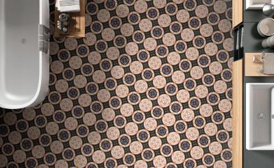 China Black and Orange 250x250mm Ceramic Rustic Tile for sale