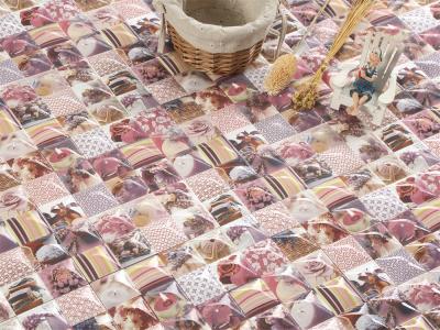 China Pink 300x300mm Ceramic Rustic Tile for Indoor Floor for sale