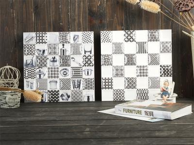 China 30x30cm Black and White Encaustic Ceramic Rustic Tile for sale