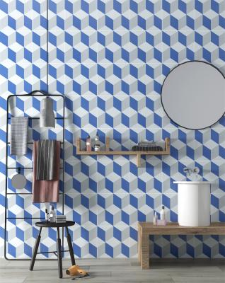 China White and Blue Ceramic Rustic Tile 200x200mm for Indoor Floor for sale