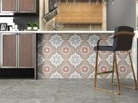 China White and Blue Retro Flower Ceramic Rustic Tile 200x200mm for sale