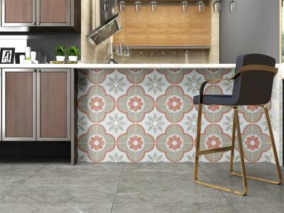 China White and Blue Retro Flower Ceramic Rustic Tile 200x200mm for sale