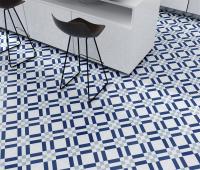 China 20x20cm Blue and White Ceramic Rustic Tile for Indoor Floor for sale