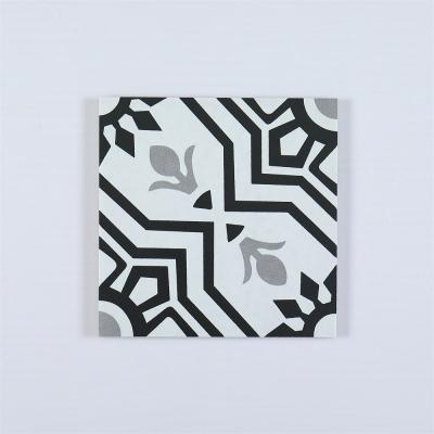 China 20x20cm Ceramic Rustic Tile for Indoor Floor Black Gray White for sale