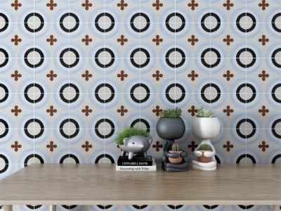 China 20x20cm Ceramic Rustic Tile Non-Slip Floor Wall Blue Black Beige for sale