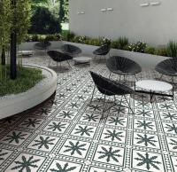 China Green Beige 20x20cm Ceramic Rustic Tile Indoor Floor Wall for sale