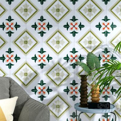 China Green Red 20x20cm Ceramic Rustic Tile Non-Slip Indoor Floor for sale