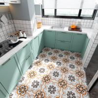 China 20x20cm Floral Ceramic Rustic Tile in Beige Orange Gray for sale