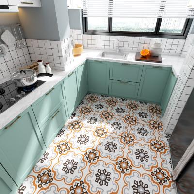 China 20x20cm Floral Ceramic Rustic Tile in Beige Orange Gray for sale
