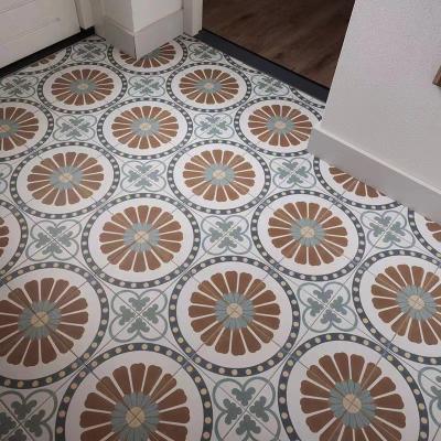 China Brown Blue 20x20cm Ceramic Rustic Tile for Kitchen Floor for sale