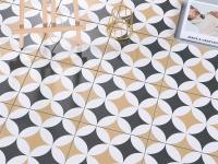 China Black Yellow 20x20cm Ceramic Rustic Tile Non-Slip Floor Wall for sale
