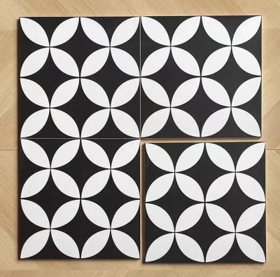 China Black and White 20x20cm Ceramic Rustic Tile for Indoor Floor and Wall for sale