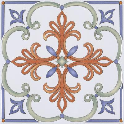 China White and Red Ceramic Rustic Tile 20x20cm Non-Slip for sale
