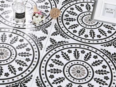 China Black and White Ceramic Rustic Tile 20x20cm Non-Slip Floor Tile for sale