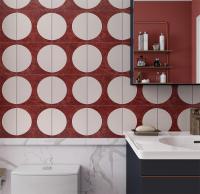 China Red Beige 20x20cm Ceramic Rustic Tile for Bathroom Living Room for sale