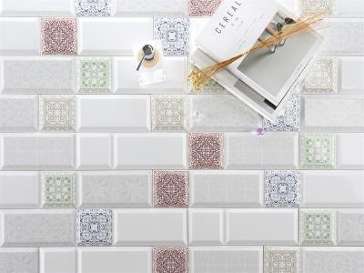 China 10x30cm White Vintage Porcelain Wall Tiles for Indoor Backsplash for sale