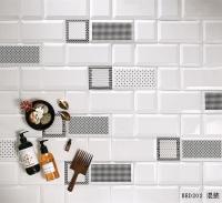 China 10x30cm White Body Clay Wall Tiles for Bathroom and Kitchen for sale
