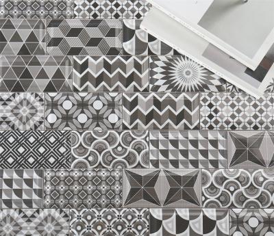 China Grey 75x152mm Clay Indoor Wall Tiles for Kitchen Bathroom for sale