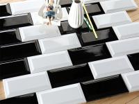 China Black and White Clay Wall Tiles 75x152mm for Kitchen for sale