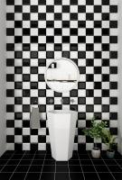 China Black White 152x152mm Glossy Ceramic Wall Tiles for Bathroom for sale