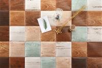 China Yellow Maroon 152x152mm Clay Indoor Wall Tiles for sale