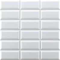 China White Glossy Ceramic Wall Tiles 75x152mm for Kitchen Bathroom for sale