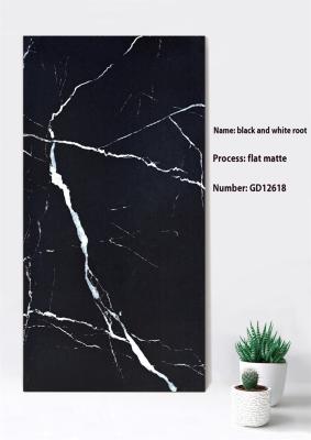 China 600x1200mm Flat Matte Black Gray Clay Curtain Wall Tile for sale