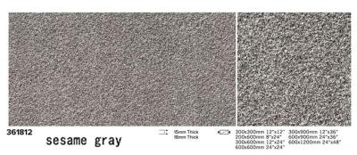 China Non-Slip Gray Porcelain Paving Tile 600x1200mm Flamed Surface for sale