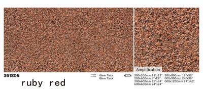 China Red Yellow Full Body Porcelain Paving Tile 600x1200mm Flamed Matte for sale