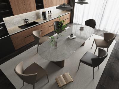 China Gray Polished Sintered Stone Slab 1420x2700mm for sale
